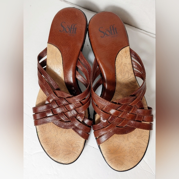 Sofft | Shoes | Sofft Womens London Tan Mules Sz 8 Tan Leather Comfort ...